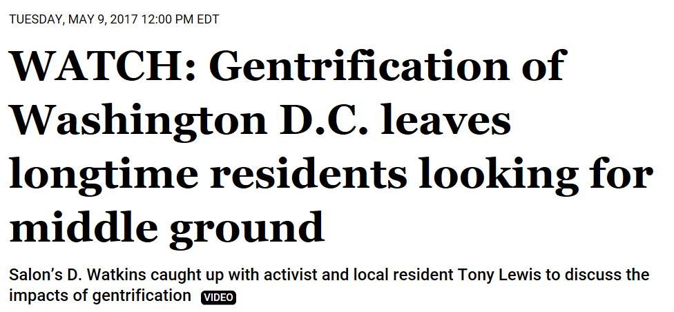 Salon: “WATCH: Gentrification of Washington DC leaves longtime ...
