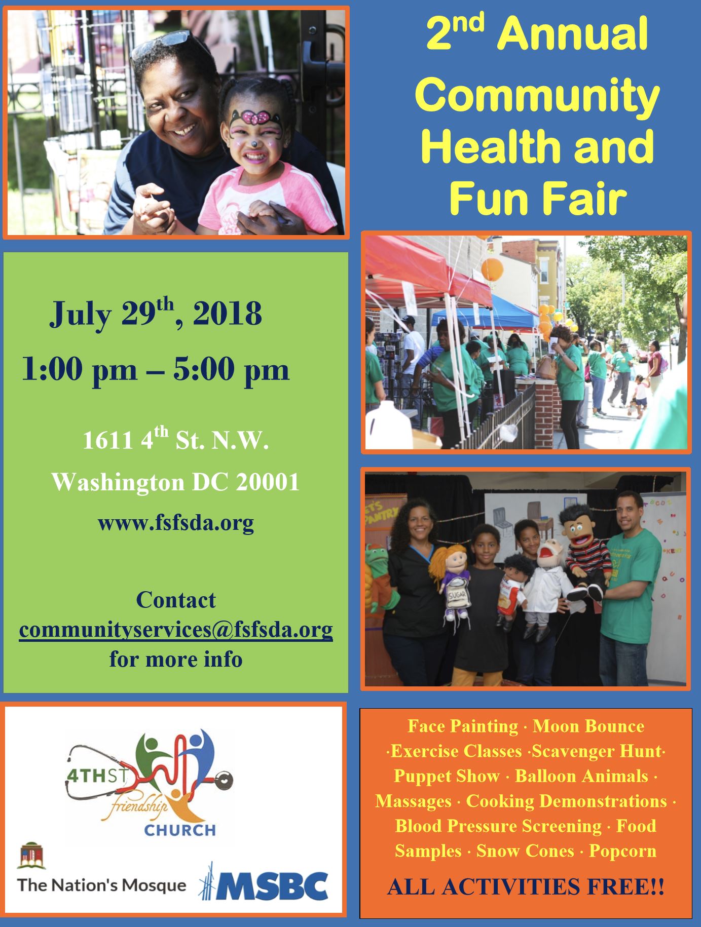 five weeks from today: 2nd Annual Community Health and Fun Fair ...